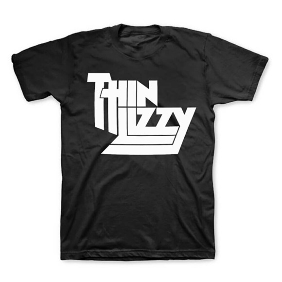 Tops | Thin Lizzy Tshirt Basic Logo Black Tee | Poshmark